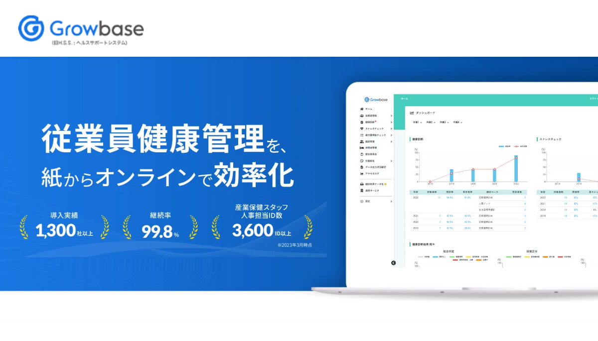 クラウド健康管理システム【Growbase】｜ウェルネス･コミュニケーションズ株式会社｜健康管理支援のサービス詳細 | 『日本の人事部』